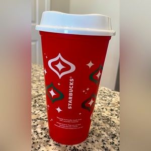 Starbucks | Dining | Starbucks Christmas Red Reusable Hot Cold Cup ...